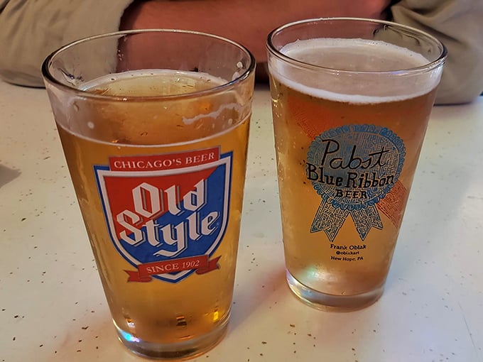 Old Style and PBR—because sometimes the perfect beer isn't the one with fourteen adjectives and a backstory, but the one that tastes like Chicago.