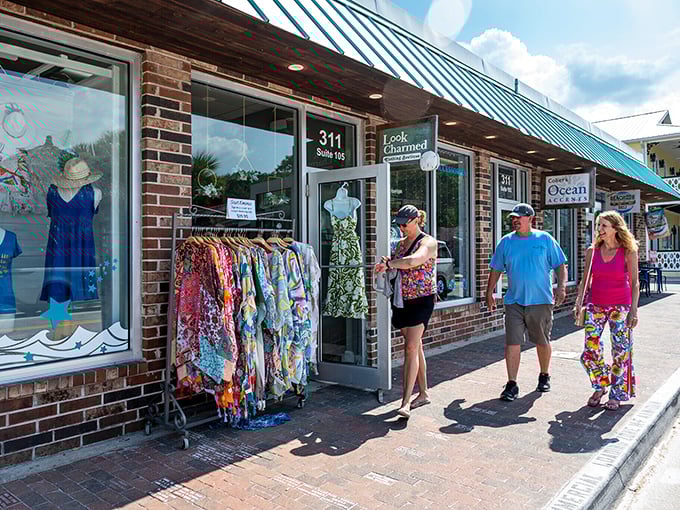 Flagler Avenue's boutiques display coastal fashion that somehow looks perfect here but slightly out of place when you wear it back in Ohio.