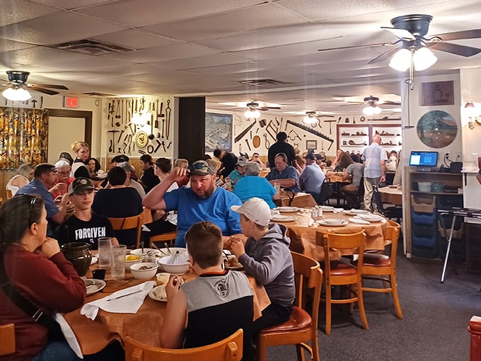 A packed dining room speaks volumes – when locals consistently fill these tables, you know you've found the real deal in Arkansas dining.