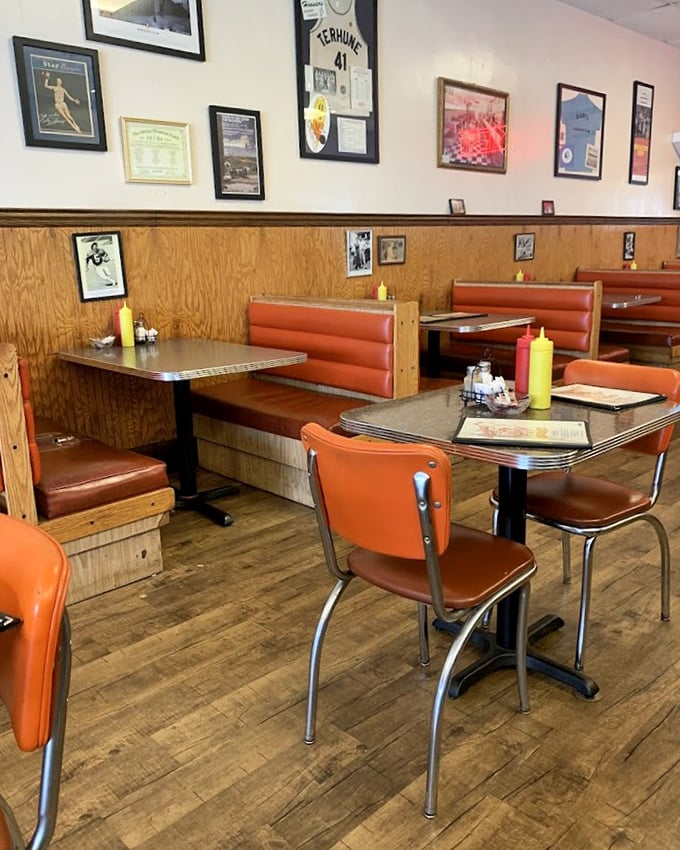 The dining area isn't designed by an Instagram influencer—it's perfected by decades of elbows, conversations, and coffee refills.