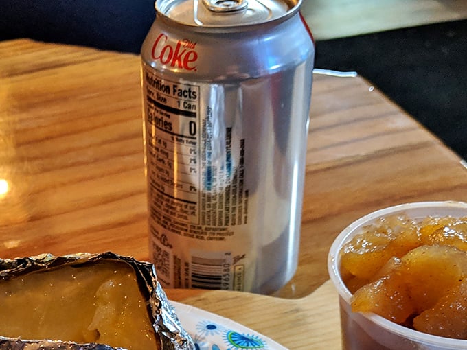 Even the simple pleasures shine here – an ice-cold Coke and spiced apples, because sometimes the perfect accompaniment is refreshingly straightforward.