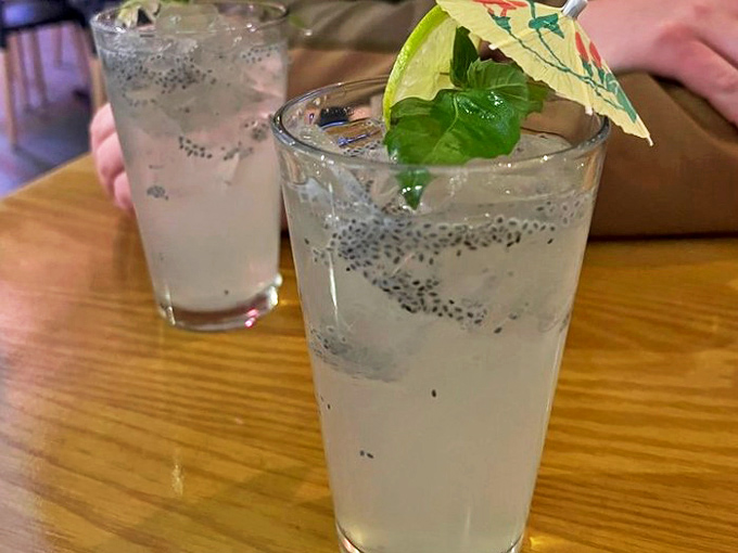Refreshing beverages with chia seeds floating like tiny flavor bubbles—hydration never looked this interesting or Instagram-worthy before.