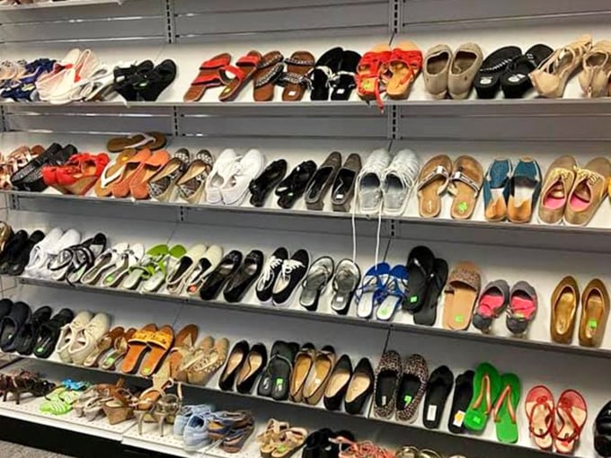 Shoe paradise where Cinderella would spend hours. With this selection, Prince Charming would need a bigger glass slipper.