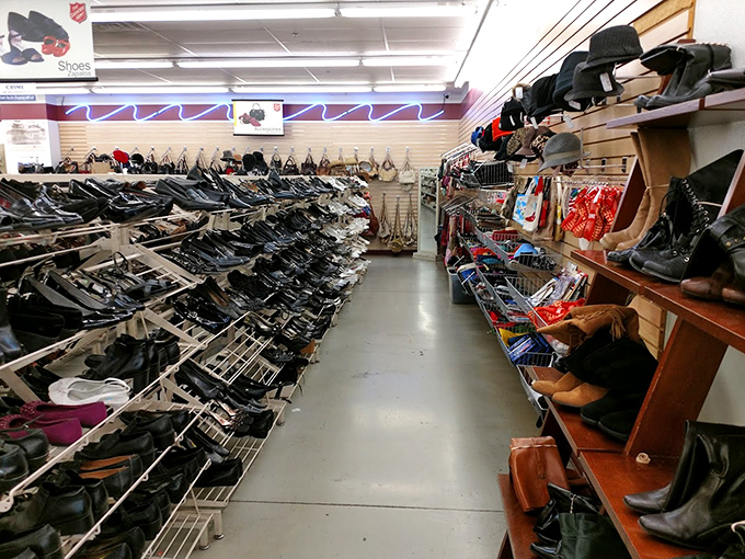 Shoe paradise or footwear museum? Either way, these aisles contain everything from barely-worn designer finds to "what were they thinking?" oddities.