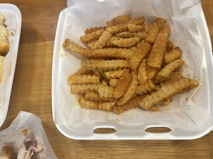 Crinkle-cut fries with attitude. These aren't just side characters—they're seasoned supporting actors worthy of their own spotlight.