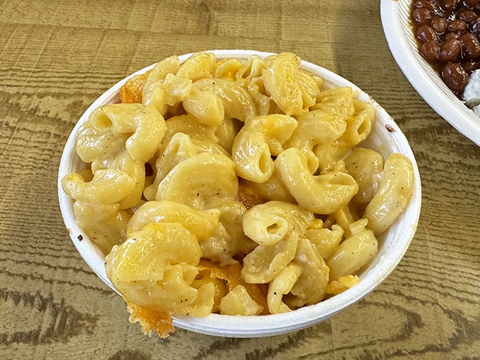 Mac and cheese that doesn't come from a blue box. This creamy, dreamy side dish might just upstage the barbecue – almost.