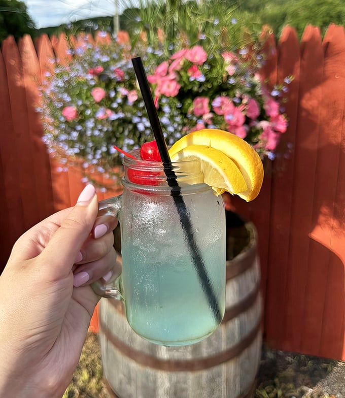 A mason jar cocktail that says "I'm on vacation" even if you're just on your lunch break. The perfect companion to smoky meats.