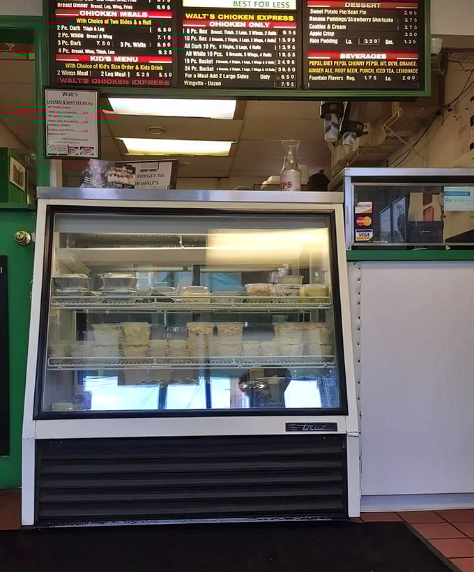 Where the magic happens—a no-nonsense ordering counter where dreams of crispy chicken goodness begin their journey to reality.