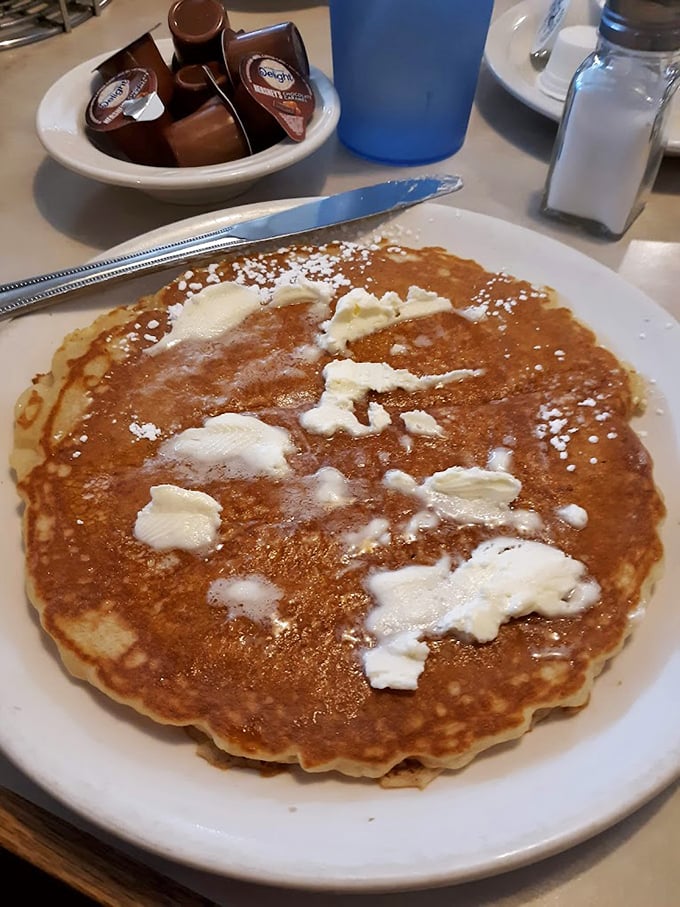 The pancake that launched a thousand diets—and was worth breaking every single one of them. Butter melting like a snowflake in July.