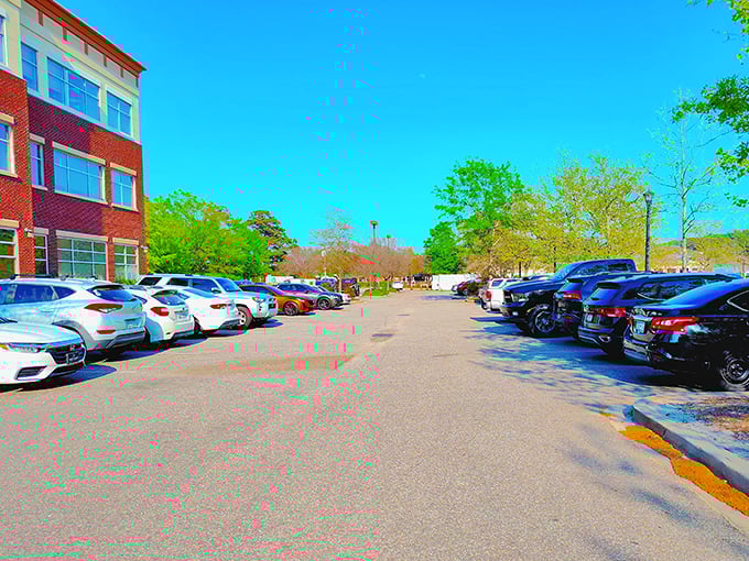 Ample parking that doesn't require orienteering skills or remembering "we're in section Purple Dolphin 7"—a true luxury in retail design.