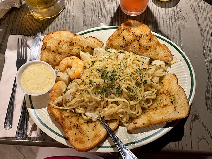 Pasta that's merely a vehicle for delivering seafood to your face—the carbs are just there to soak up all that glorious sauce.