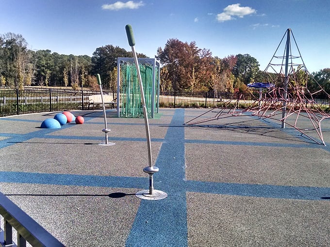 Not just a playground, but a parenting sanctuary – where climbing structures buy you precious extra minutes with those clearance racks.