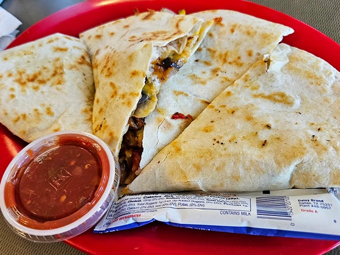 Quesadillas with a coastal twist—proof that cheese and seafood can coexist in perfect, melty harmony.