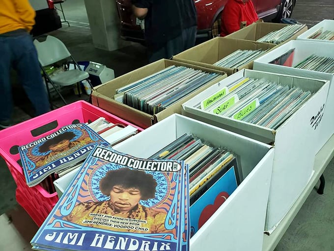 Vinyl hunters, prepare your fingertips for the satisfying flip-flip-flip through history—Jimi Hendrix included, life-changing discoveries guaranteed.