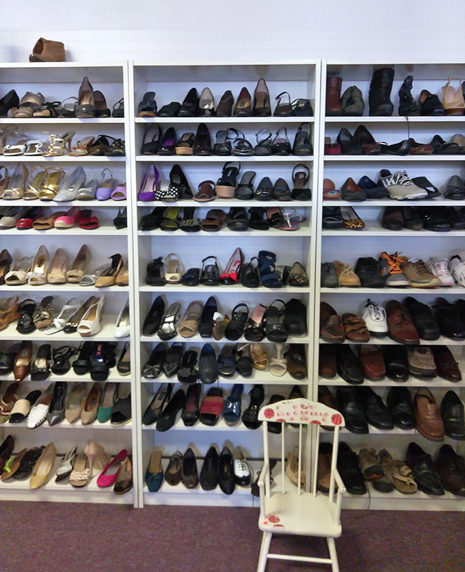 The shoe section rivals Imelda Marcos's closet! From practical flats to party-ready heels, your next favorite pair is hiding somewhere in these rows.