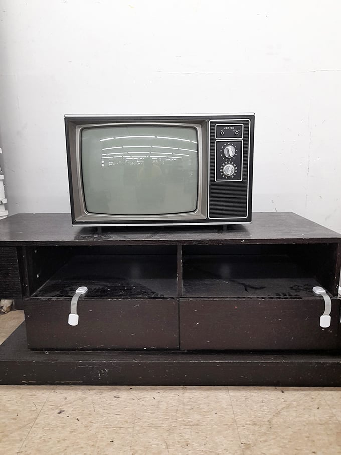 This isn't just an old TV—it's a portal to when families gathered around three channels and nobody complained about buffering.