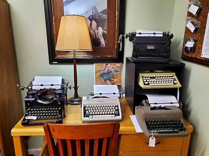 Typewriters that wrote love letters, novels, and resignation letters now wait patiently for their next chapter.