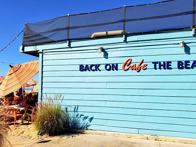 Back on the Beach Cafe's bright blue walls and sandy seating prove that the best breakfast comes with Pacific Ocean entertainment.