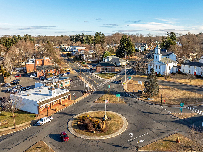 Classic town center with a distinctive rotary – navigating retirement is easier when housing costs don't spin out of control.