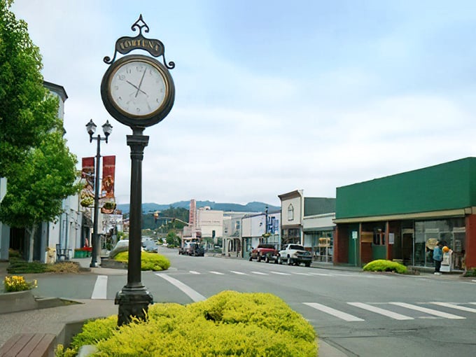 Fortuna's classic main street architecture proves Northern California towns still value character over cookie-cutter development.