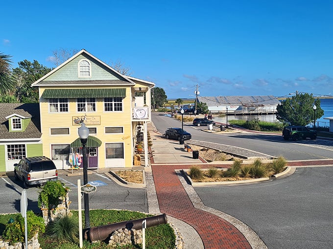 St. Marys' buttery-yellow landmark stands guard with a cannon that hasn't fired since Jefferson was shopping for Louisiana—coastal charm with a side of history.