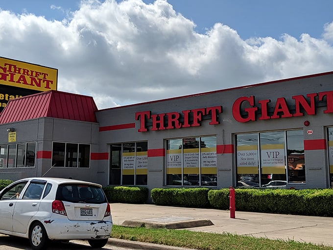 Thrift Giant lives up to its name with a storefront that stretches toward the horizon.