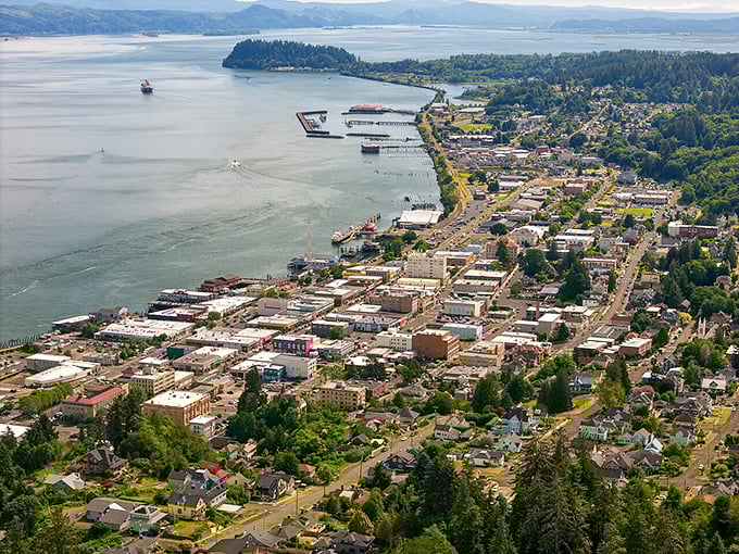 That green bridge reaches across like Oregon's welcoming handshake to our Washington neighbors.