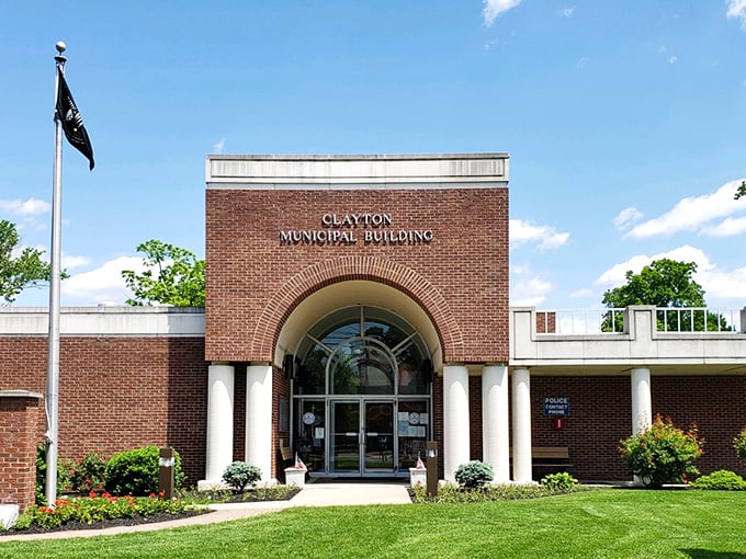 Clayton's municipal building represents the kind of efficient small-town government that keeps costs low and services high for everyone.