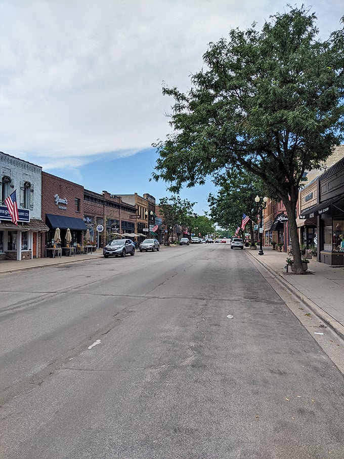 This is small-town America at its finest, where every storefront tells a welcoming story.