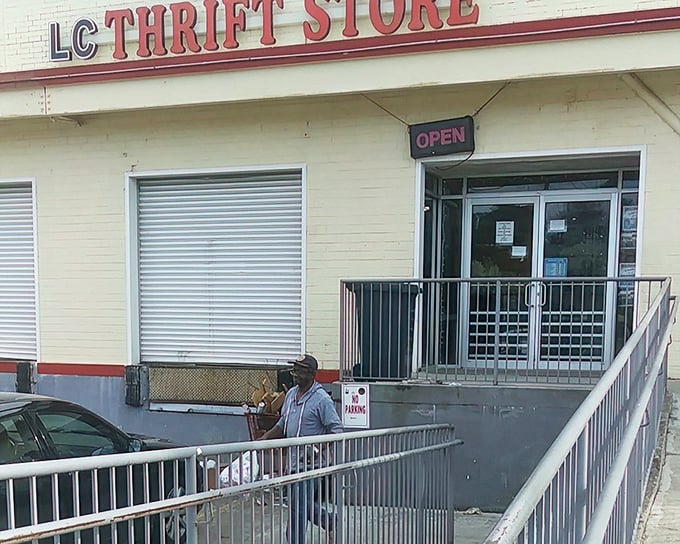 The industrial exterior masks an interior packed with enough bargains to fill any trunk.