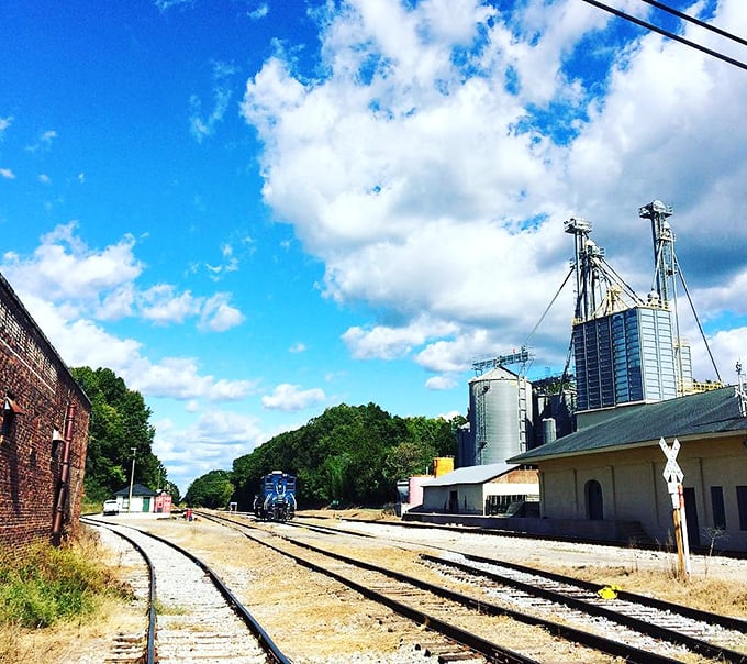 Railroad tracks stretch toward Madison's horizon – iron pathways that once brought the world to this charming Georgia town.