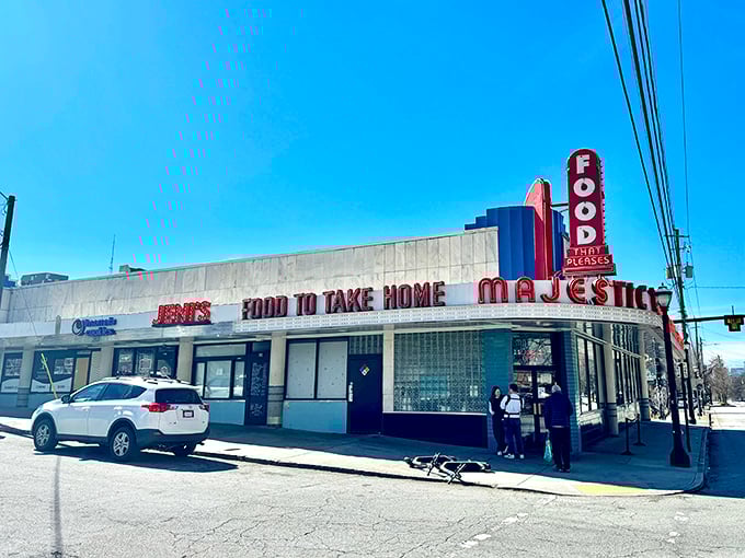 That iconic "FOOD" sign isn't just advertising—it's the understatement of the century at this Atlanta landmark.