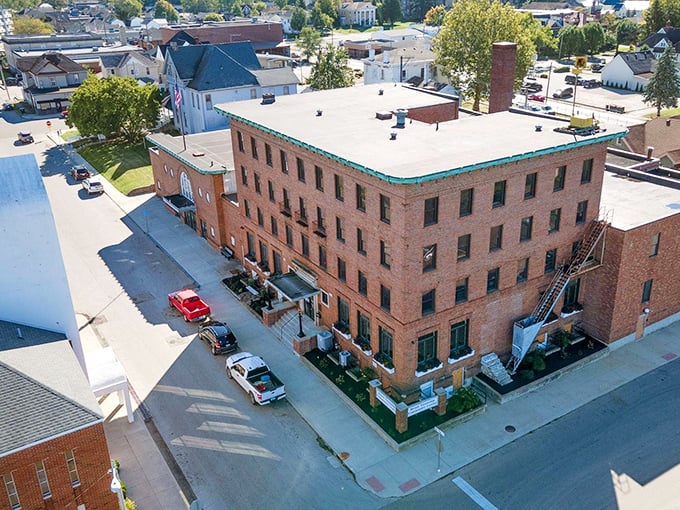 Classic Midwest architecture creates streetscapes in New Castle that feel both familiar and timelessly appealing to visitors.