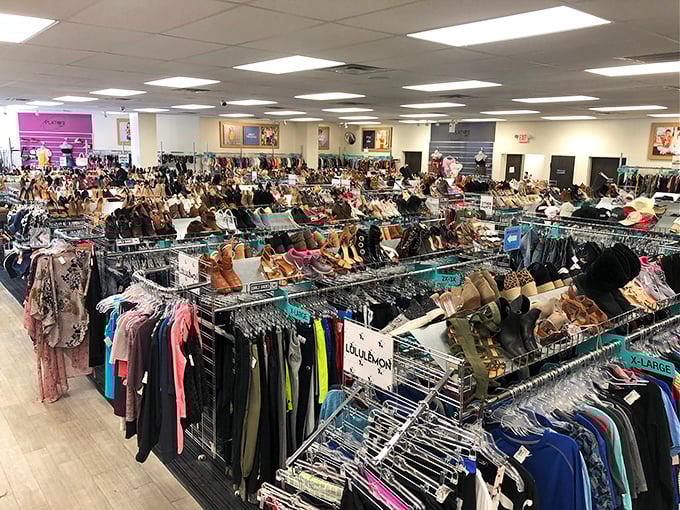 Organized racks packed with trendy options prove young shoppers don't have to sacrifice style for smart budgets.