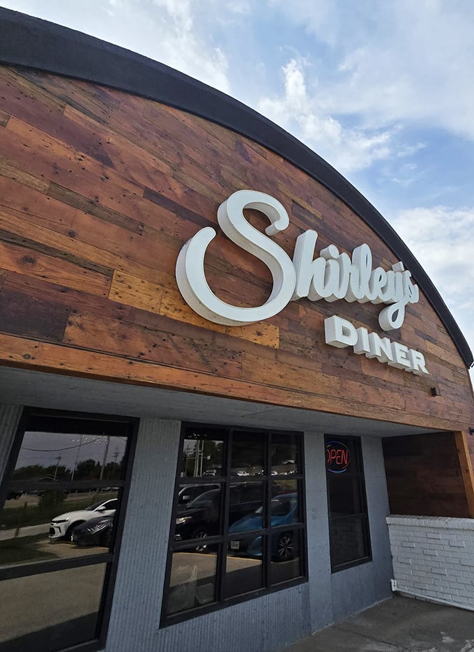 That sleek wooden facade promises breakfast innovation wrapped in familiar, soul-satisfying flavors and warmth