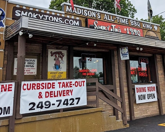 The humble exterior of Smoky Jon's belies the flavor explosions happening inside this Madison barbecue landmark.