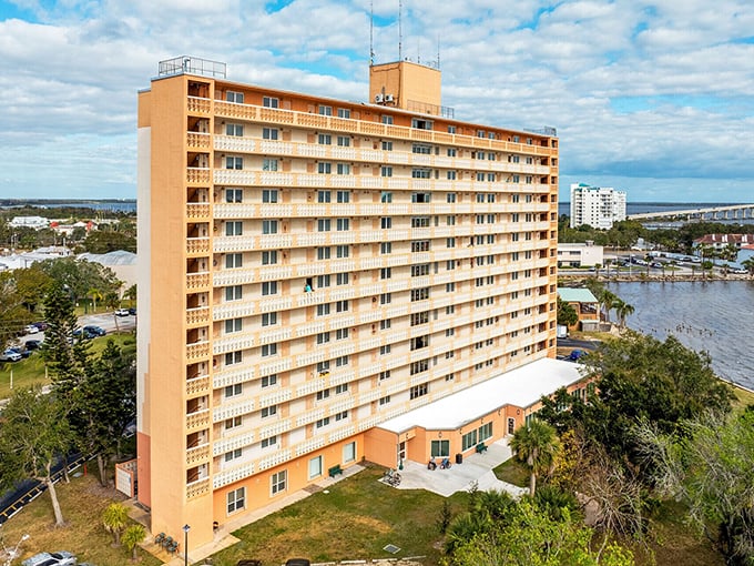 Beach-adjacent living without coastal prices – Titusville's waterfront high-rises won't empty your retirement accounts.