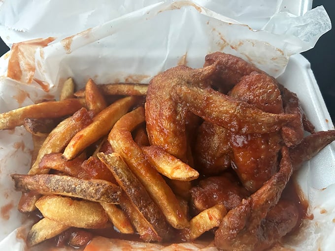 BBQ wings with fries – a Cleveland power couple more beloved than any sports duo in the city's history.