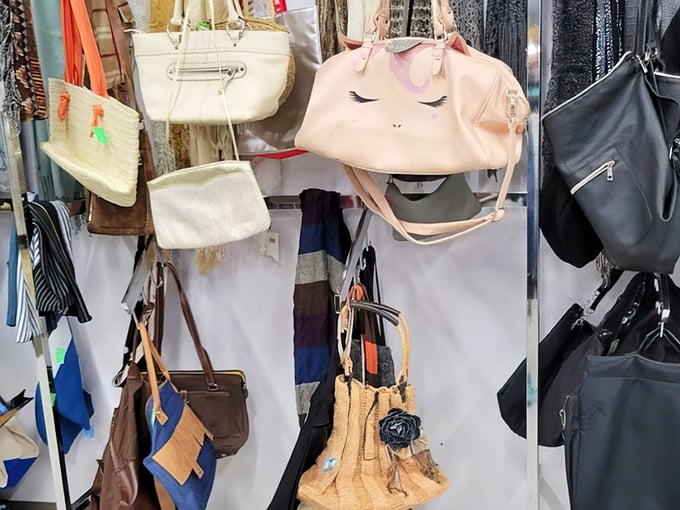Handbag heaven – that pink bunny purse is either the fashion statement you never knew you needed or someone's delightful mistake.