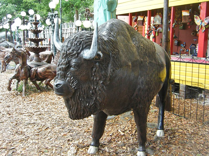 This imposing buffalo statue stands with such stoic dignity, you half expect it to start giving tours of the place.