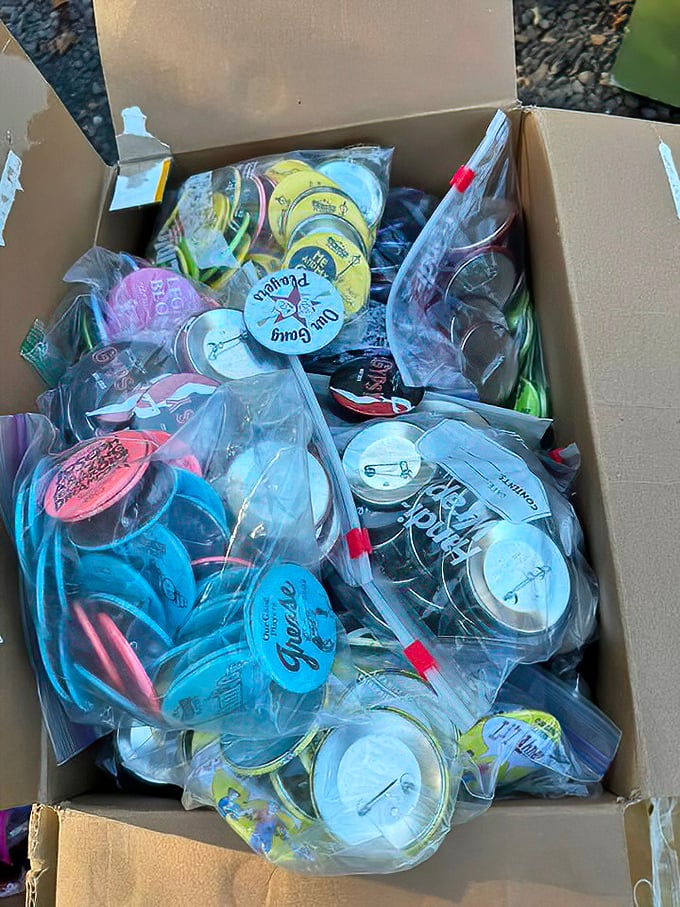Button bonanza! Tiny time capsules of slogans, bands, and causes that let you wear your personality (or someone else's) on your lapel.