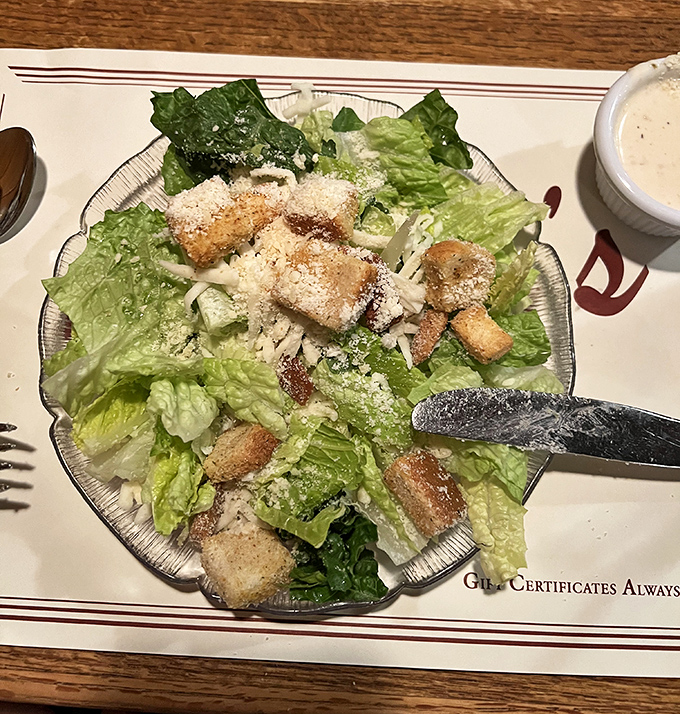 A Caesar salad that Julius himself would approve – crisp romaine, generous parmesan, and house-made croutons await your conquest.