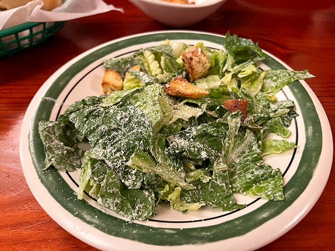 Even the Caesar salad gets the Frontier treatment—generous, fresh, and ready to convince you that vegetables have a place at a steakhouse.