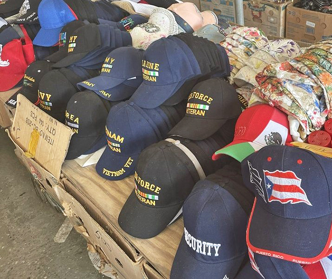 Military and veteran pride on display. These caps tell stories without saying a word—perfect souvenirs or gifts for the service members in your life.