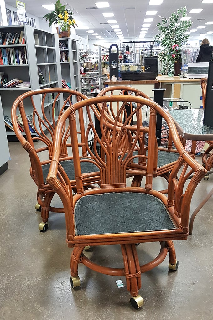 These rattan chairs aren't just seating—they're time machines to 1970s Florida sunrooms and conversations about "The Brady Bunch."