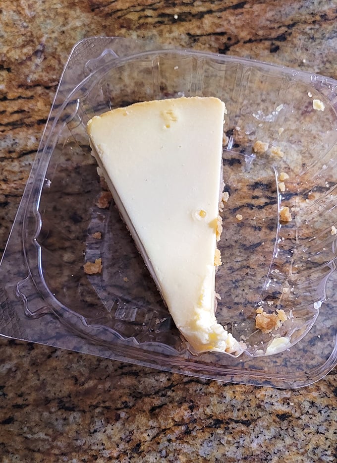 Cheesecake so pristine it looks like it's posing for its driver's license photo. Dense, creamy, and worth every calorie-laden bite.
