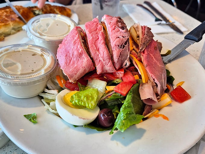 This chef salad isn't just lunch—it's a protein-packed strategy for justifying the slice of pie you're eyeing for dessert.