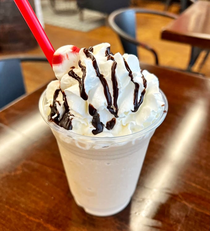 This isn't just whipped cream with chocolate drizzle—it's a cloud that decided to vacation in a cup and brought chocolate souvenirs.