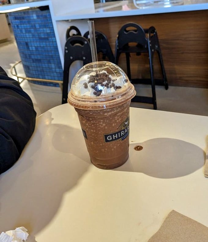 The chocolate shake that makes you wonder if drinking dessert is actually the most efficient way to achieve happiness.