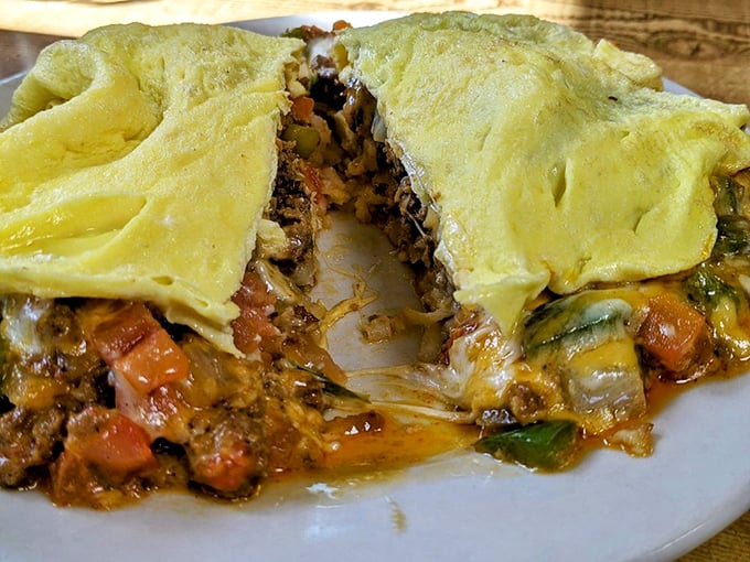 The Chorizo Cazuela skillet—where eggs, cheese, and vegetables gather for a morning fiesta that wakes up every taste bud.